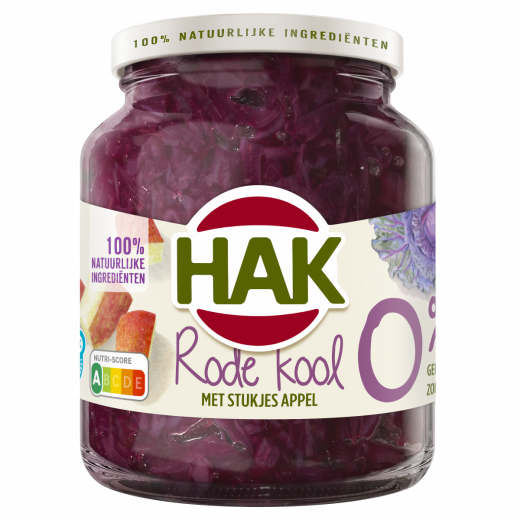 Rode kool met stukjes appel 0%